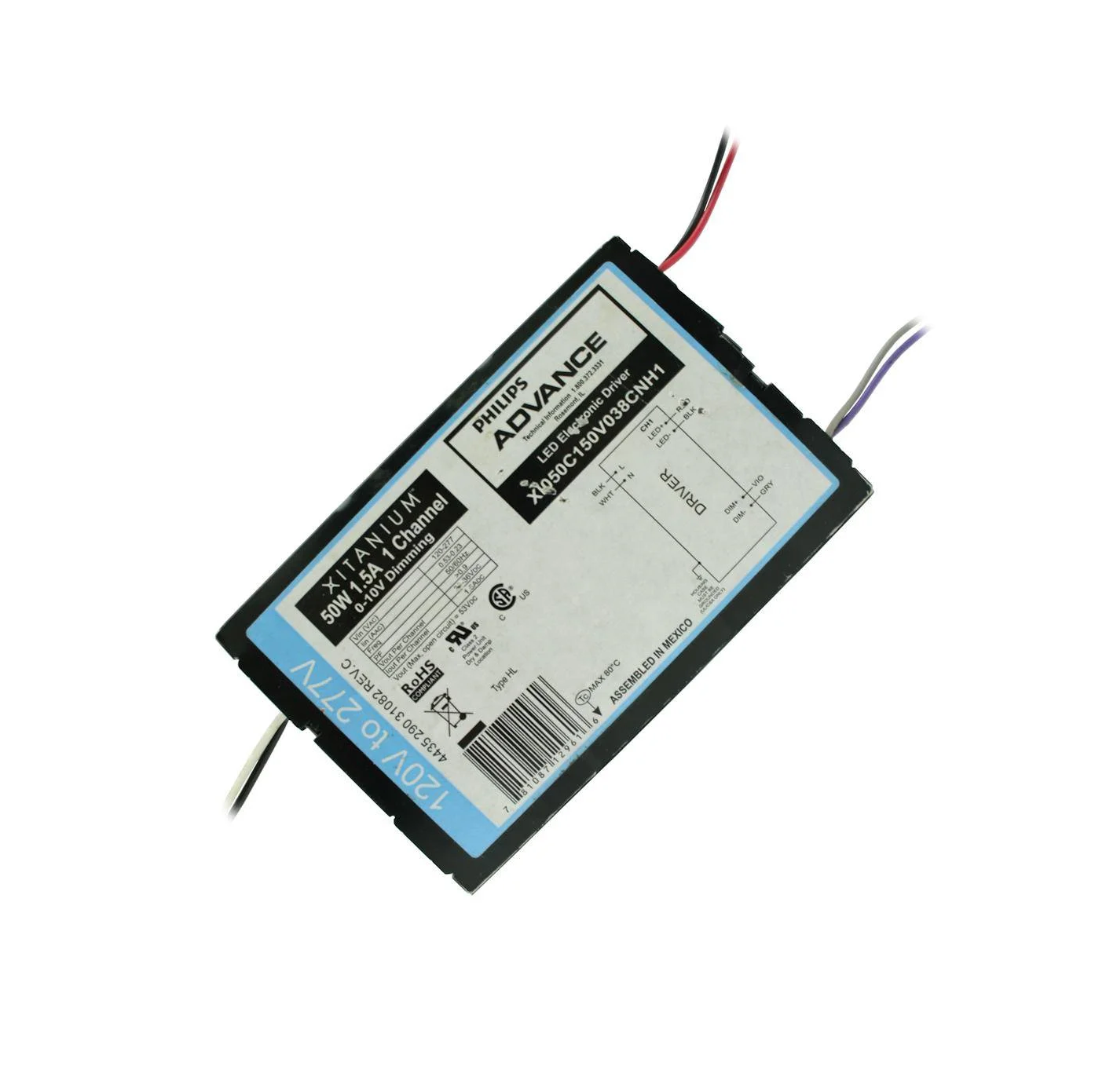 XI050C150V038CNH1 Xitanium 50W 1.5A 0-10 -H SXT Constant Current LED ...