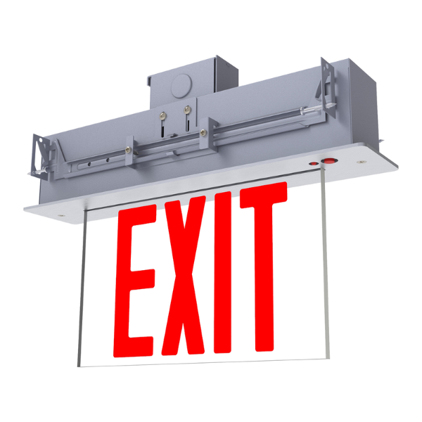900EX Series LED Edge-lit Exit Sign, Single Face, Recessed Mount, NiCad ...