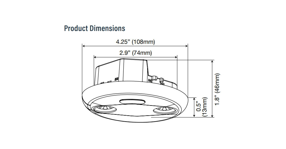 LMUC-100-2 DLM Ultrasonic Ceiling Mount Occupancy Sensor, White Finish ...
