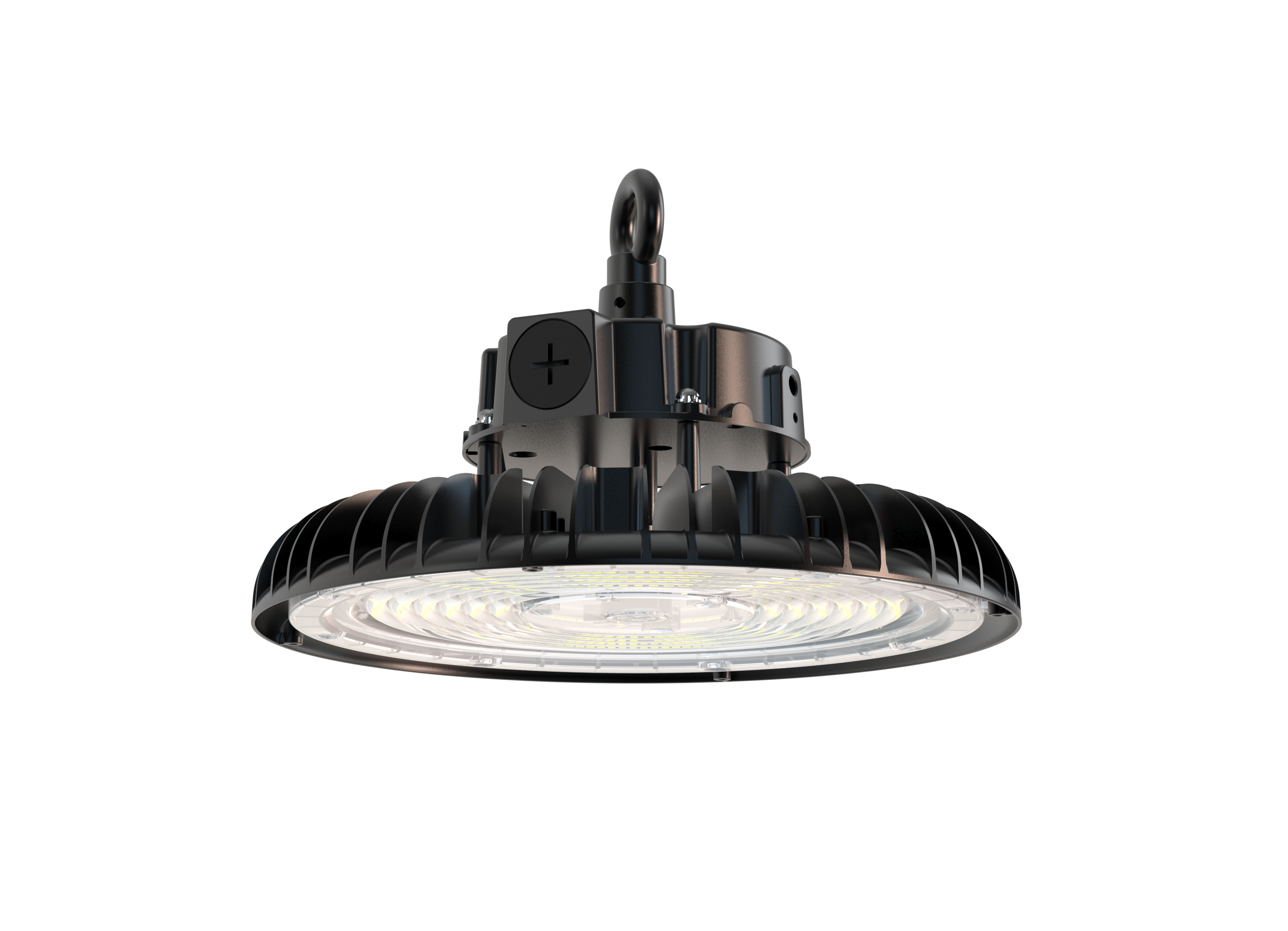 PRO Series 150/200/240W LED UFO High Bay w/ Q-Base, 3CCT Selectable, 277-480V, Black Finish by ASD