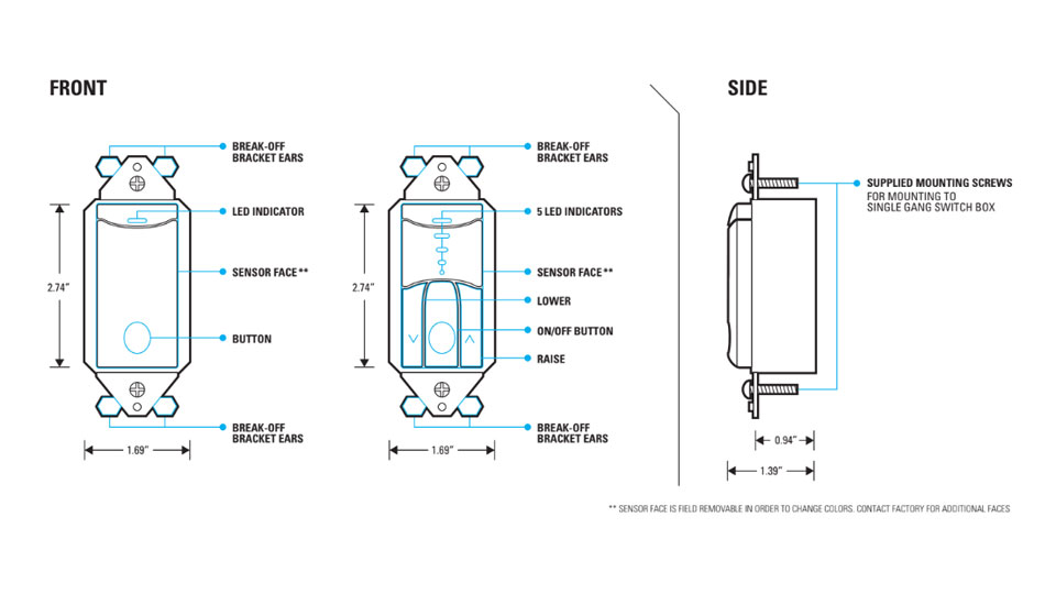 SWX-803 Low Voltage Dimmer & Switch, Black Finish by Sensorworx