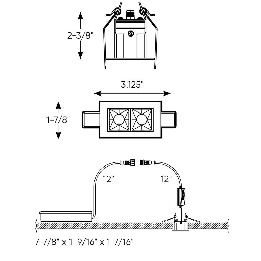 MSL2-3K-AWH 2-Light Microspot LED Recessed Downlight, 3000K By Dals