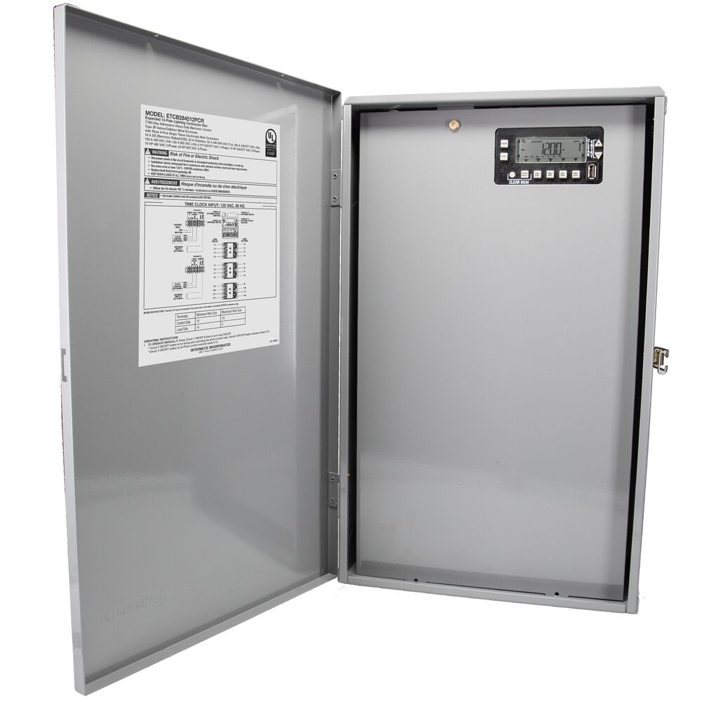 ET2000 Series Expanded 12-Pole Lighting Contractor Box, 120-480V ...