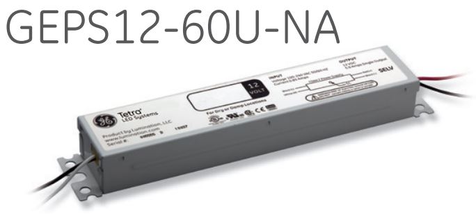 GEPS12-60U-NA 60W 12V Self Contained Tetra LED Power Driver by GE