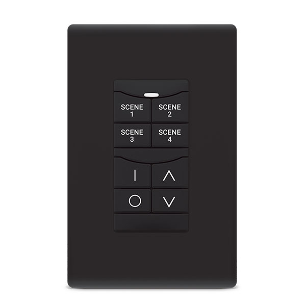 SWX-854-4S-B Battery Powered Wireless Remote 4-Scene Dimmer Wall Station, Black Finish by Sensorworx