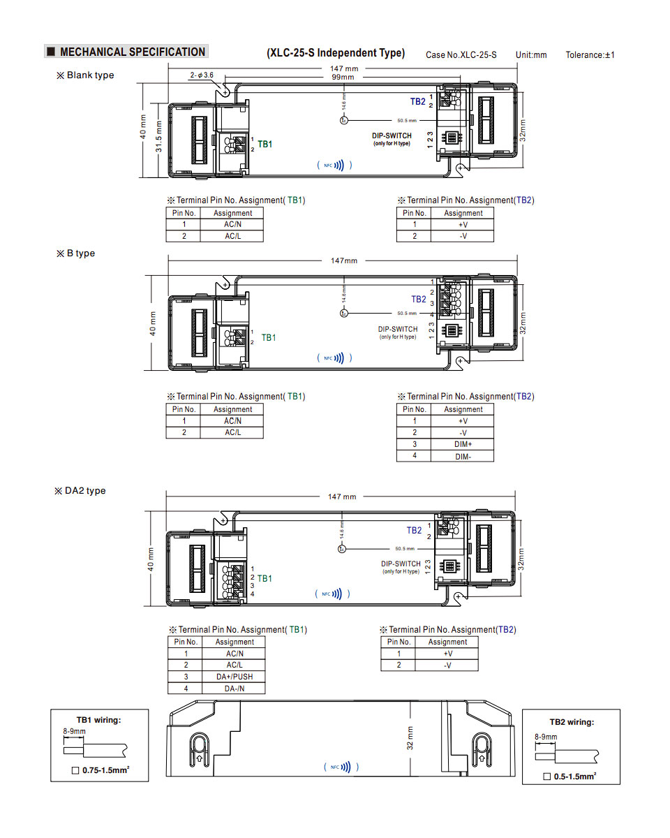 XLC-25-H-DA2SN Multiple Stage Constant Voltage LED Driver by Mean Well