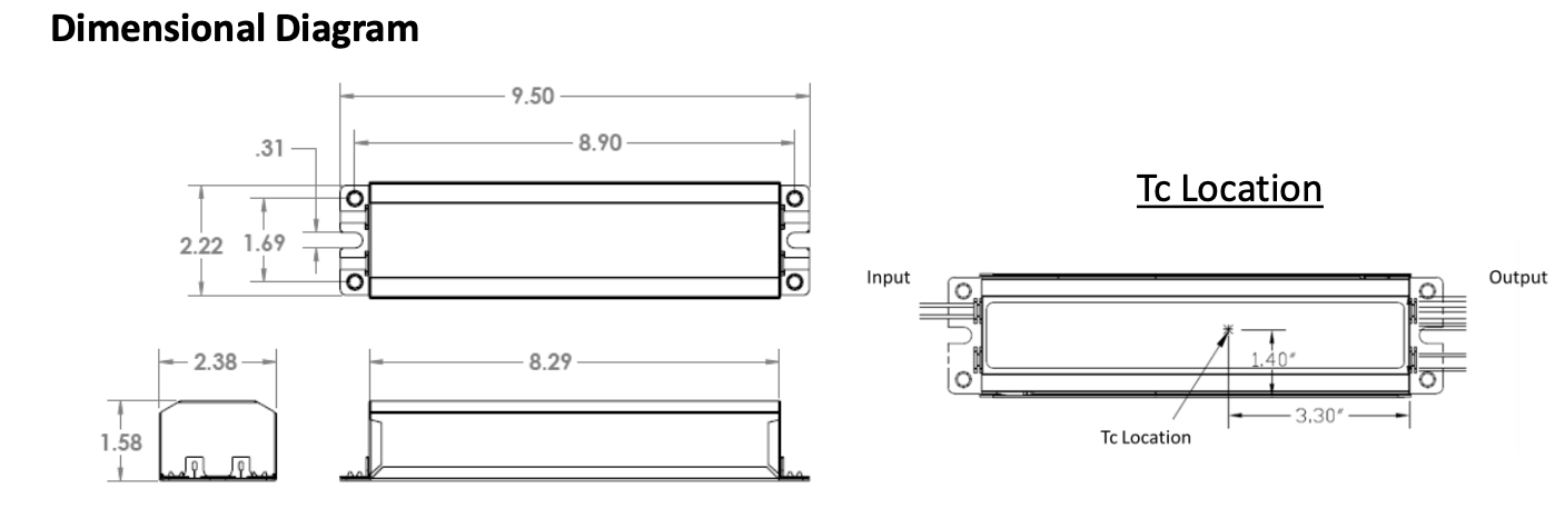 Universal D530C150UVT-F 150W 530mA Everline Universal Voltage Constant ...