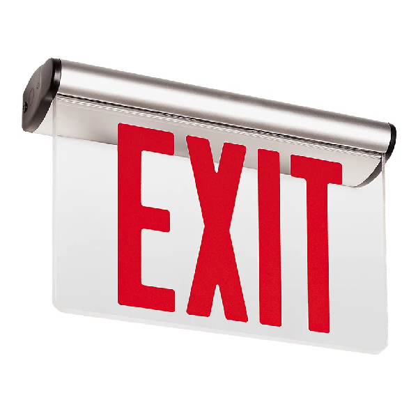 44R Series Edge-Lit LED Exit Sign, Double Face, NiCad Battery, Green ...