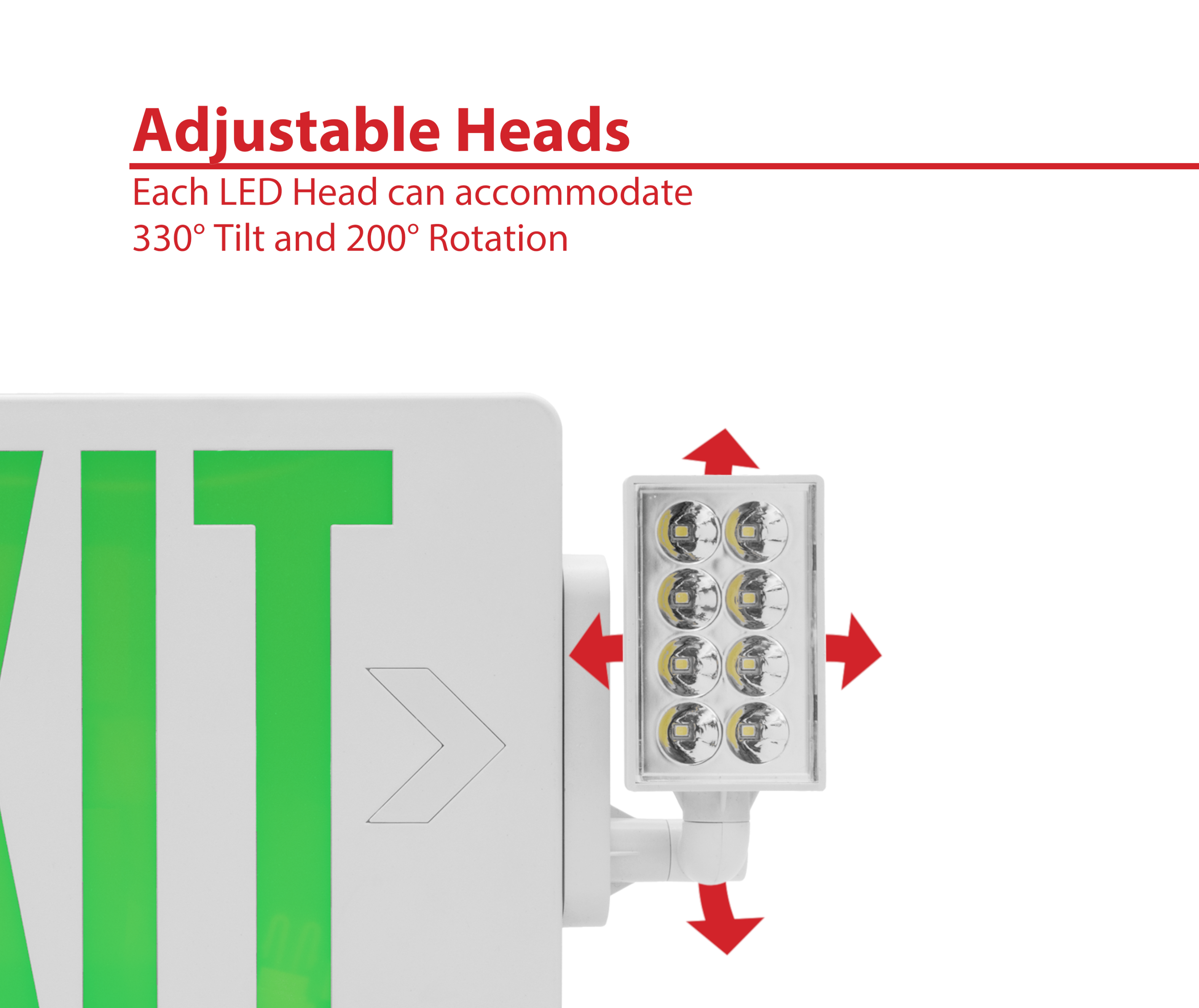 ECL2 Series Slim LED Emergency Exit Sign Combo with Green Lettering by ...
