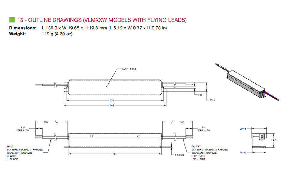VLM60W-24 Constant Voltage LED Driver by ERP Power