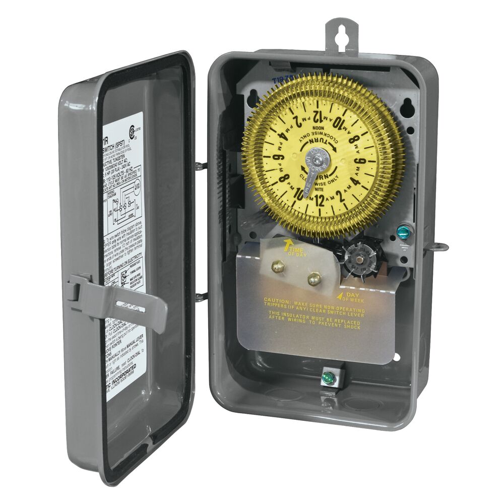 24-Hour Mechanical Time Switch with Skip-a-Day, 208-277 VAC, 60Hz, SPDT ...