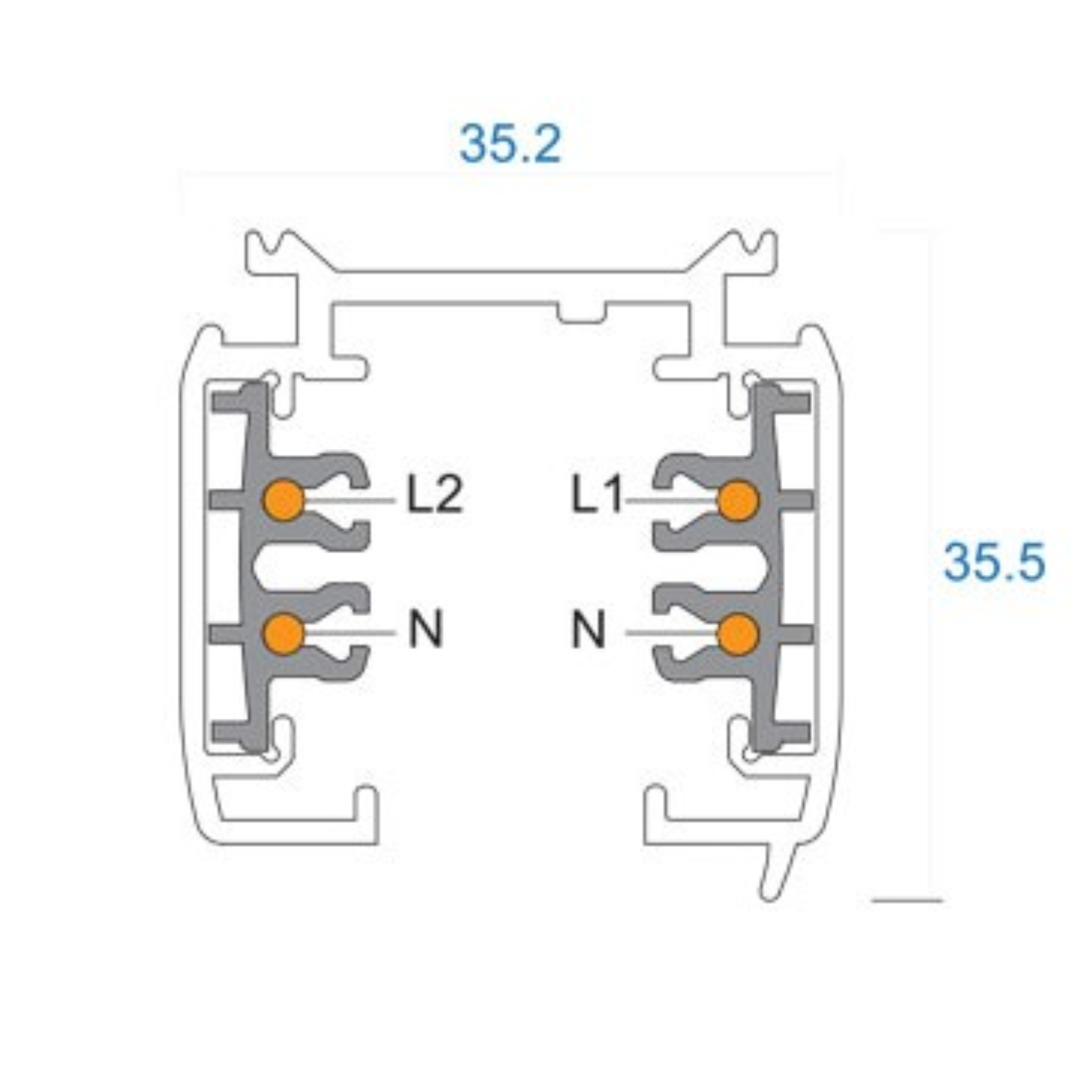 12' Powergear PRO-04 4-Wire Track System for 3-Circuit Extruded ...