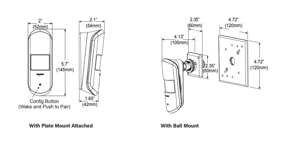 LMPX-600-4 DLM Wireless PIR Corner Mount Occupancy Sensor, Extra Wide ...