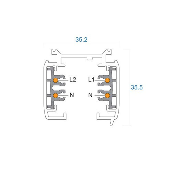 Powergear® PRO-04 4-Wire Track System for 3-Circuit Extruded Aluminum ...