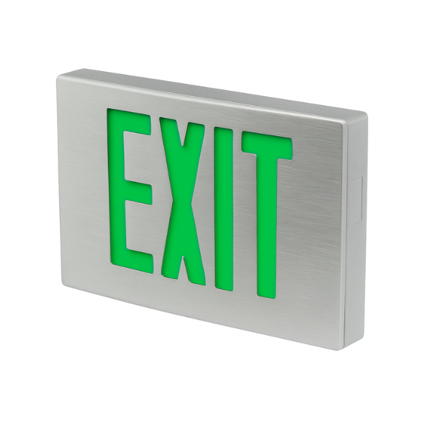 400EX Series Die-Cast Aluminum LED Exit Sign, Green Double Face, 2 ...
