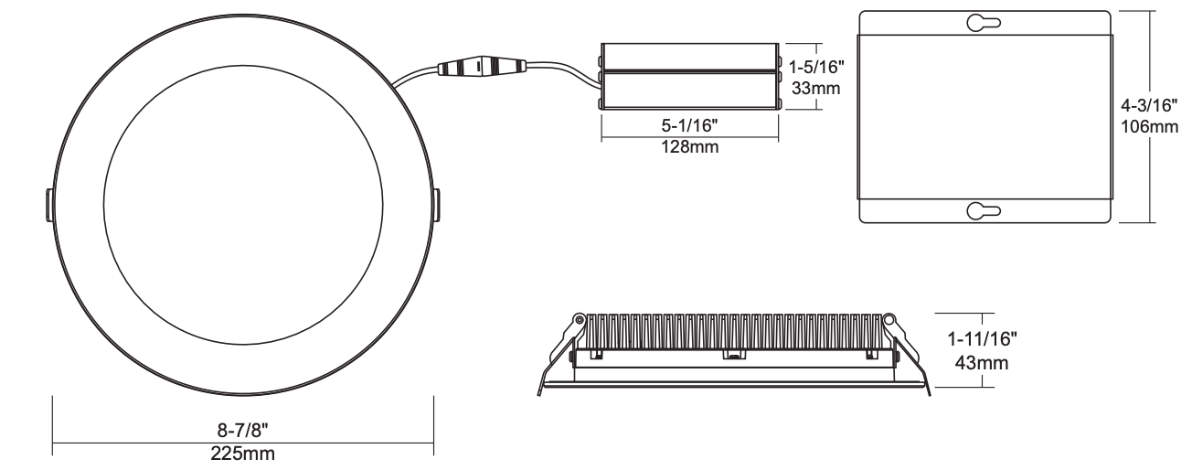 8" SlimLED PRO Round High Output Recessed Downlight by Liteline