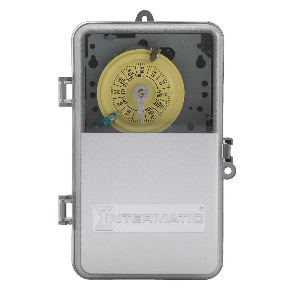24-Hour Mechanical Time Switch, 208-277V, DPST, Indoor/Outdoor Plastic ...