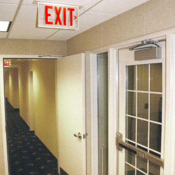 Edge-Glo Surface Housing LED Exit Sign, AC Only, White Finish by Signify