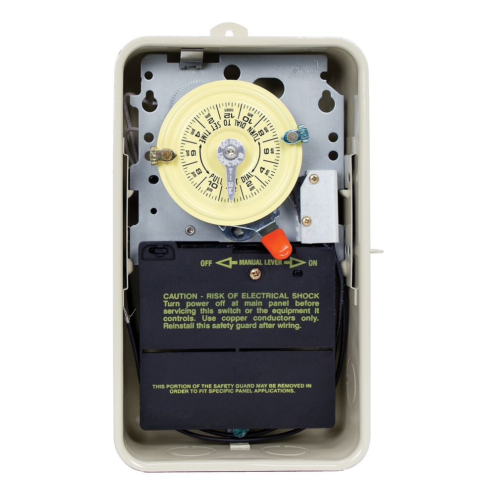 24-Hour 208-277V Mechanical Time Switch, DPST, Pool Heater Protection ...