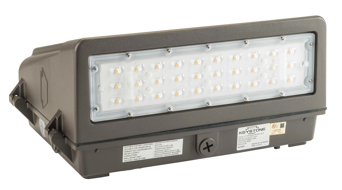 KT-WPLED60-M2-840-VDIM 60W 4000K Full Cutoff Wall Pack, Bronze by Keystone