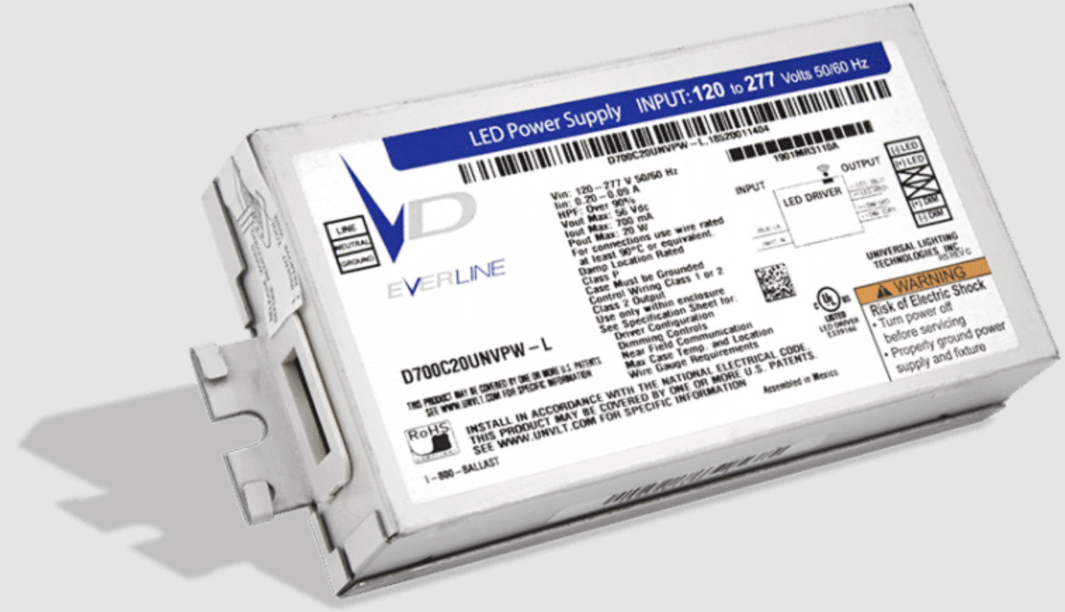 Universal D700C20UNVPW-LS 20W 700mA Universal Everline Constant Current ...
