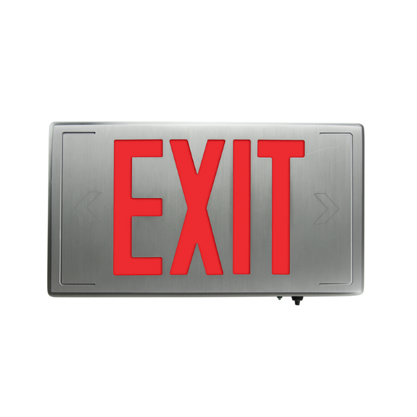 400E Series Die-cast Aluminum LED Exit Sign w/ Flush Mount Kit, Red ...
