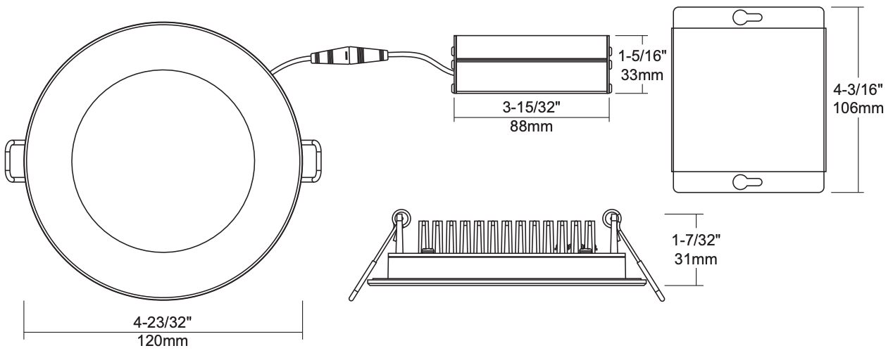 4" SlimLED PRO Round High Output Recessed Downlight by Liteline
