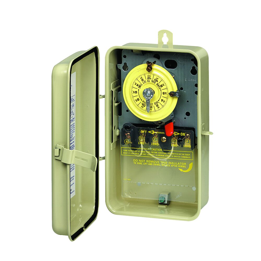 24-Hour 208-277V Mechanical Time Switch, DPST, Type 3R Metal Enclosure ...