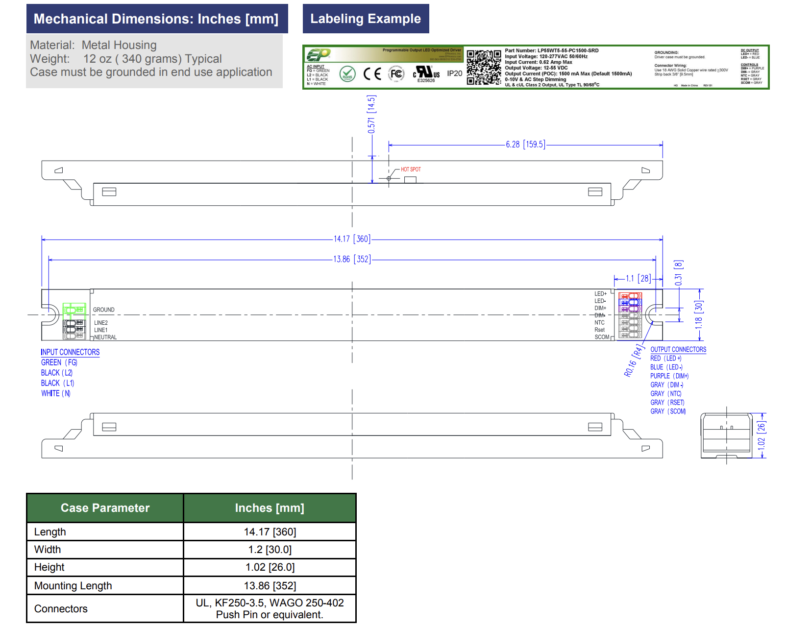 55W LP55WT5 Series Programmable Constant Current AC/DC LED Driver by ...
