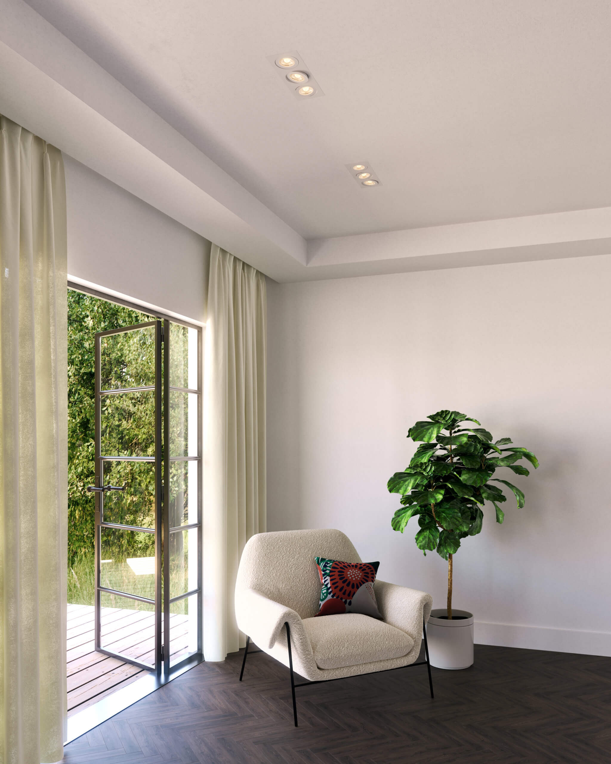 Pivot 4" Trio 3-Light Flat Gimbal Recessed 5CCT Downlight, White, FGM4 ...