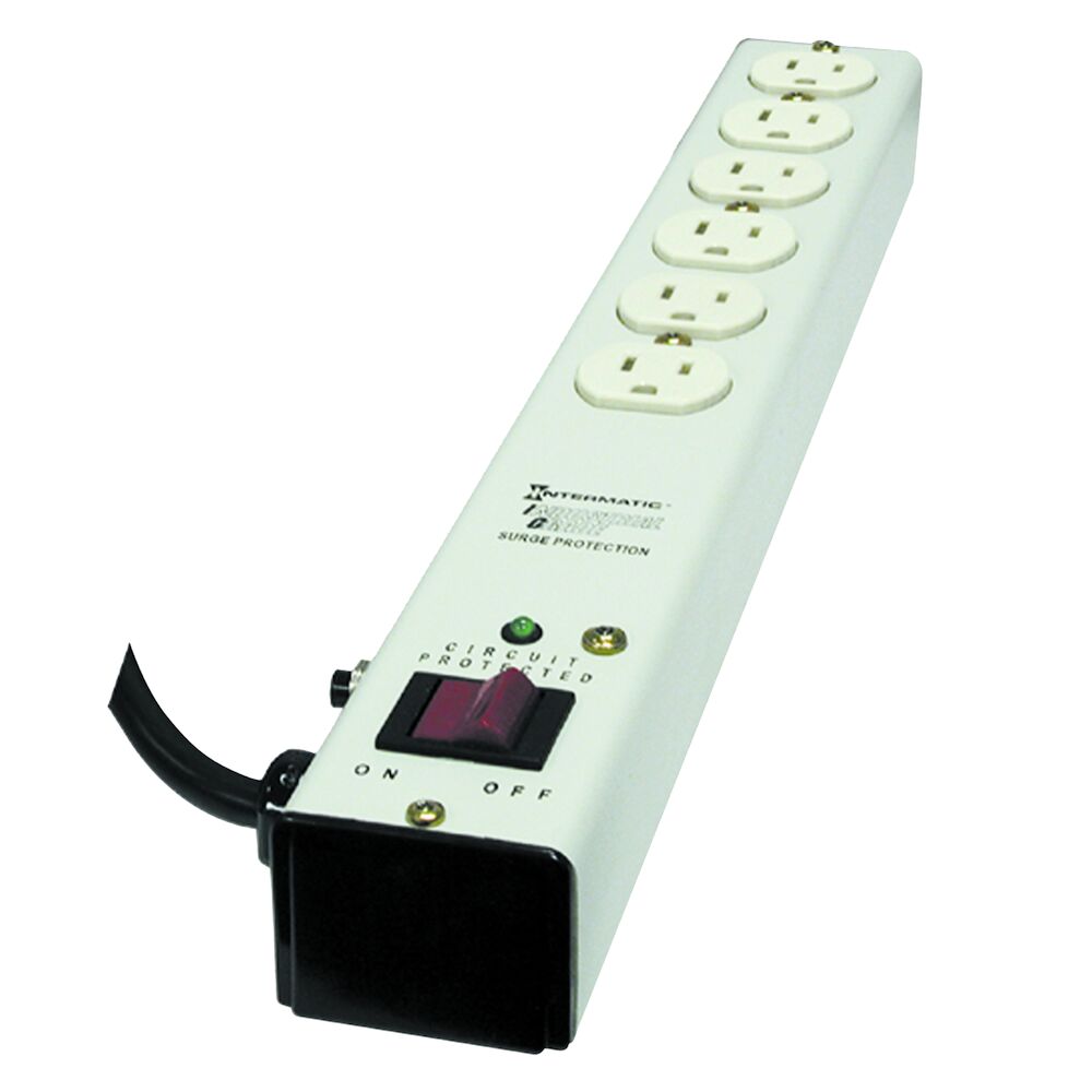 Surge Protective Device, Point-of-use strip, White, 3-Mode, 6 Outlets ...