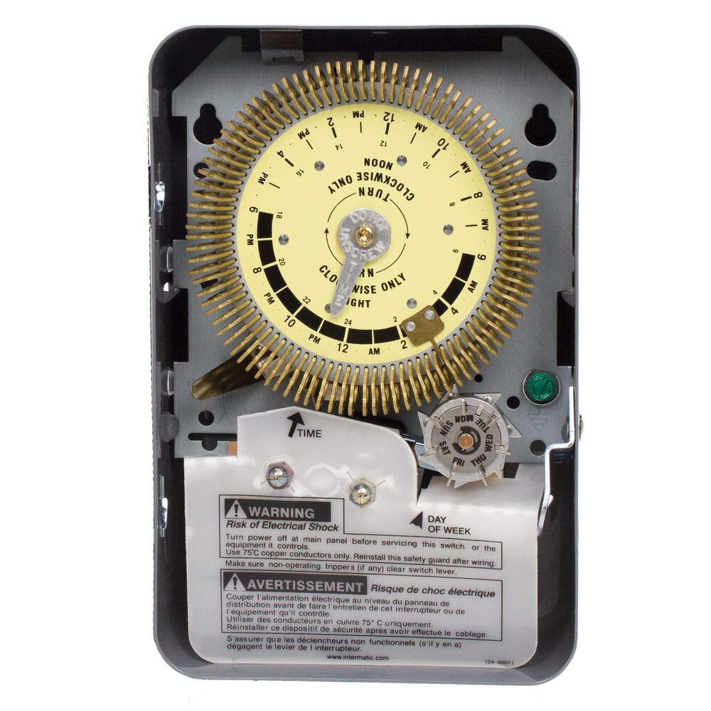 24-Hour Heavy-Duty Metal Dial Mechanical Time Switch with Skip-a-Day ...