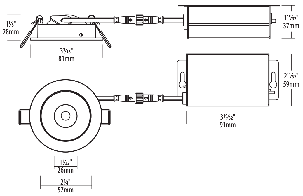 2" ORBIT Color Selectable 5W Rotatable Gimbal Recessed Fixture by Liteline