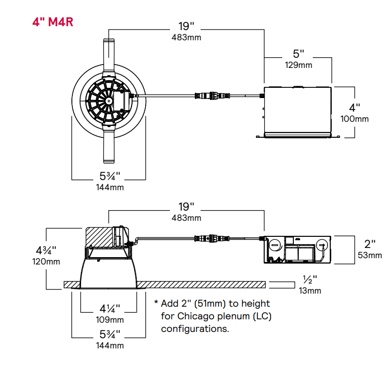 4" ModuLyte 25L CCT & Lumen Selectable Downlight, Wide Beam, Specular ...