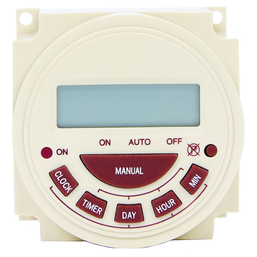 24-Hour Electronic Panel Mount Timer, 240V, SPST, Plastic Enclosure ...