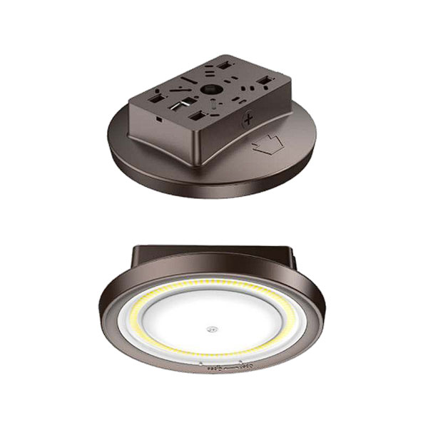 9.5" Round 15/20/25W Power & CCT Select LED Canopy with Sensor, Bronze ...