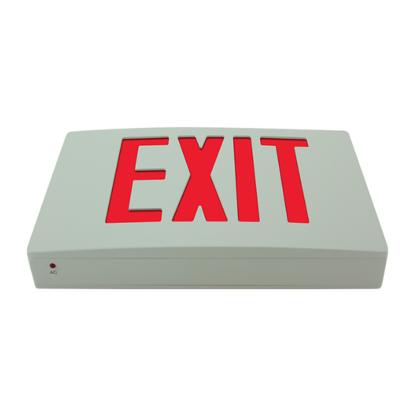 400U Series Die-cast Aluminum LED Exit, Universal Face, Red Letters, AC ...