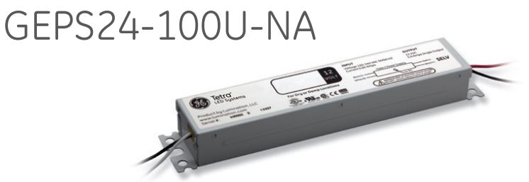 GEPS24-100U-NA 96W 24V Self Contained Tetra LED Power Driver by GE