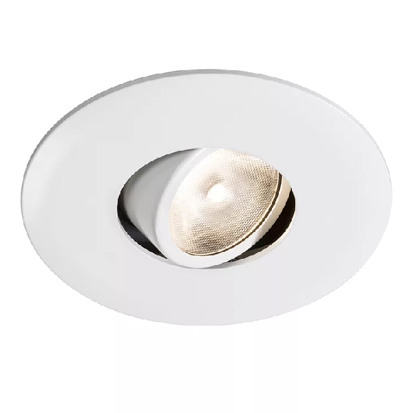 3" Round LyteCaster LED Accent Gimbal Trim, White Finish by Lightolier