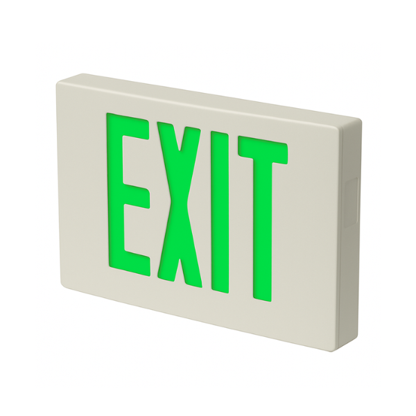 400EX Series Die-Cast Aluminum LED Exit Sign, Green Double Face, AC ...