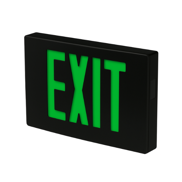 400EX Series Die-Cast Aluminum LED Exit Sign, Green Single Face, 2 ...