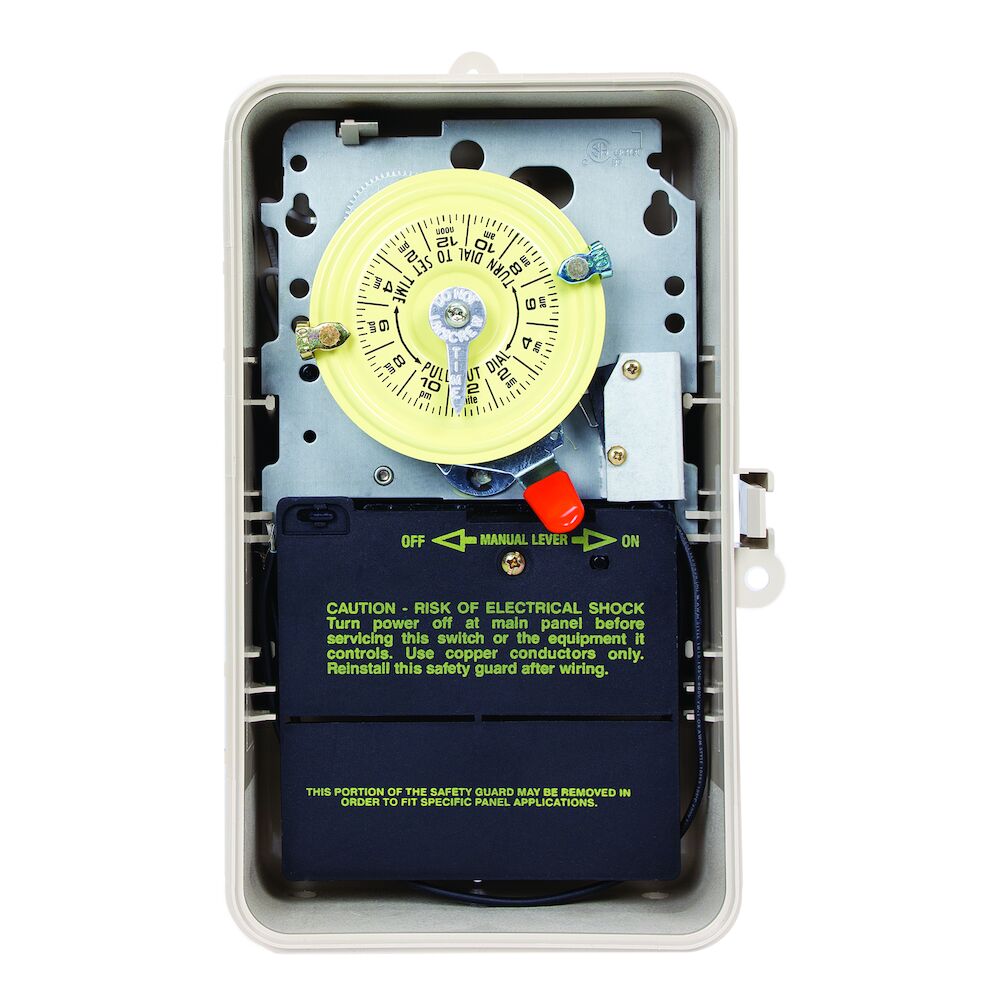 24-Hour Mechanical Time Switch, DPST, 120V, Type 3R Plastic Enclosure ...