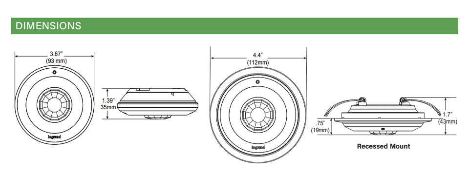 LMPC-600-5 DLM Wireless PIR Ceiling Occupancy Sensor, High Bay Lens ...