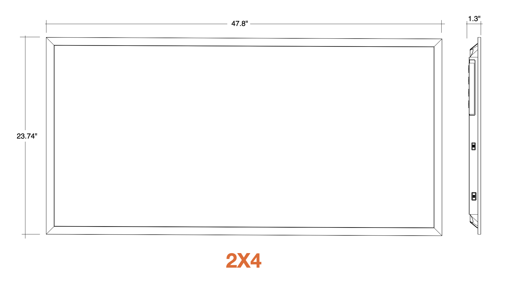 30/40/50W 2x4 BackLit Line LED Panel, 5-CCT + 3-Power Selectable, White ...