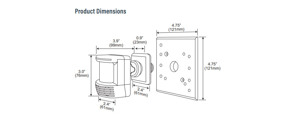 LMPX-100-1-U Digital PIR Corner Mount Occupancy Sensor, Long Range Lens ...