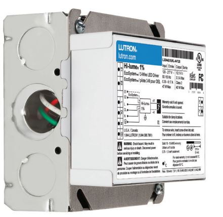 L3DA4U1UKL-CV240 40W 24V Hi-lume 1% EcoSystem/3-wire LED Driver by Lutron