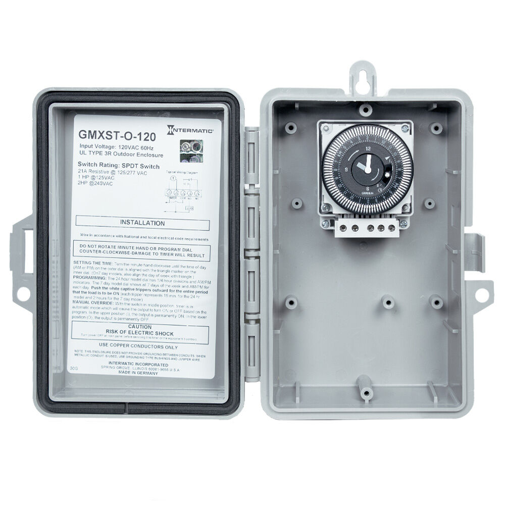 24-Hour 120V Electromechanical Timer, 15 Minute Intervals, 21A, SPDT ...
