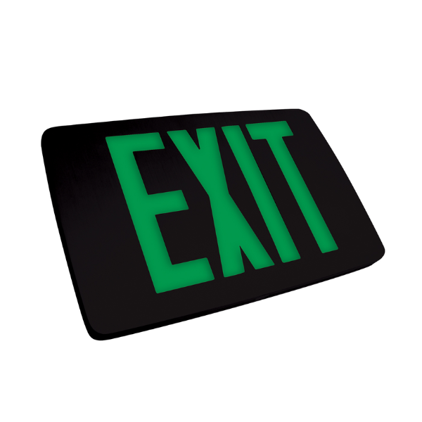 450 Series Ultra-Slim Die-cast Aluminum LED Exit Sign, Green Single ...