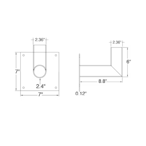Tenon: Wall Mount 90° Arm 7" Mounting Bracket Bronze Finish by EnVisionLED