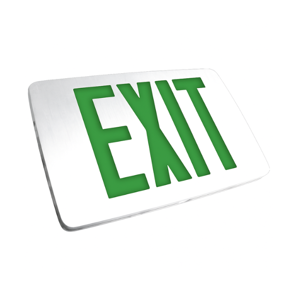 450 Series Ultra-Slim Die-cast Aluminum LED Exit Sign, Green Single ...